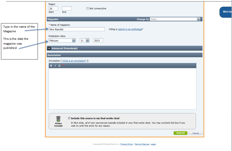 Citations with NoodleTools | Learnbps